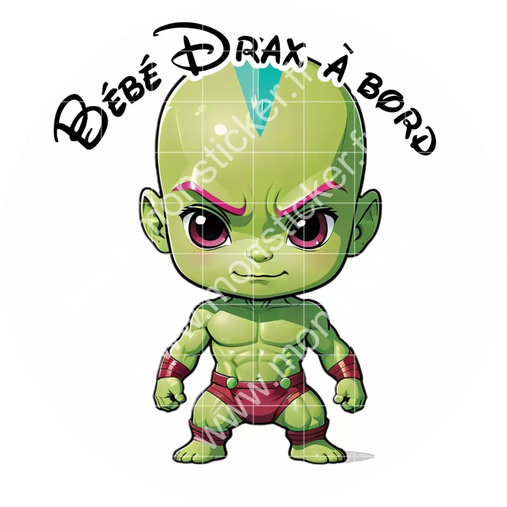 Autocollant Bébé à bord, Drax – www.monsticker.fr