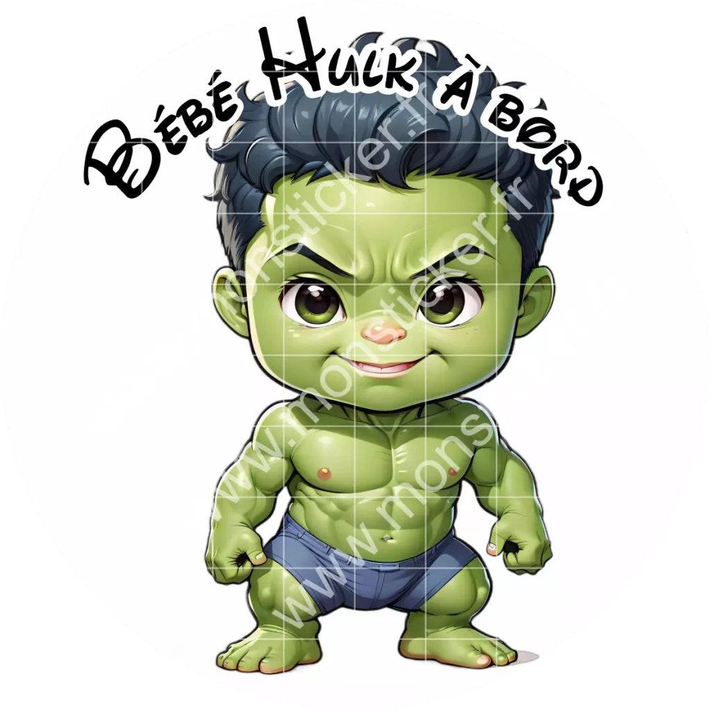 Autocollant Bébé à bord, Hulk – www.monsticker.fr