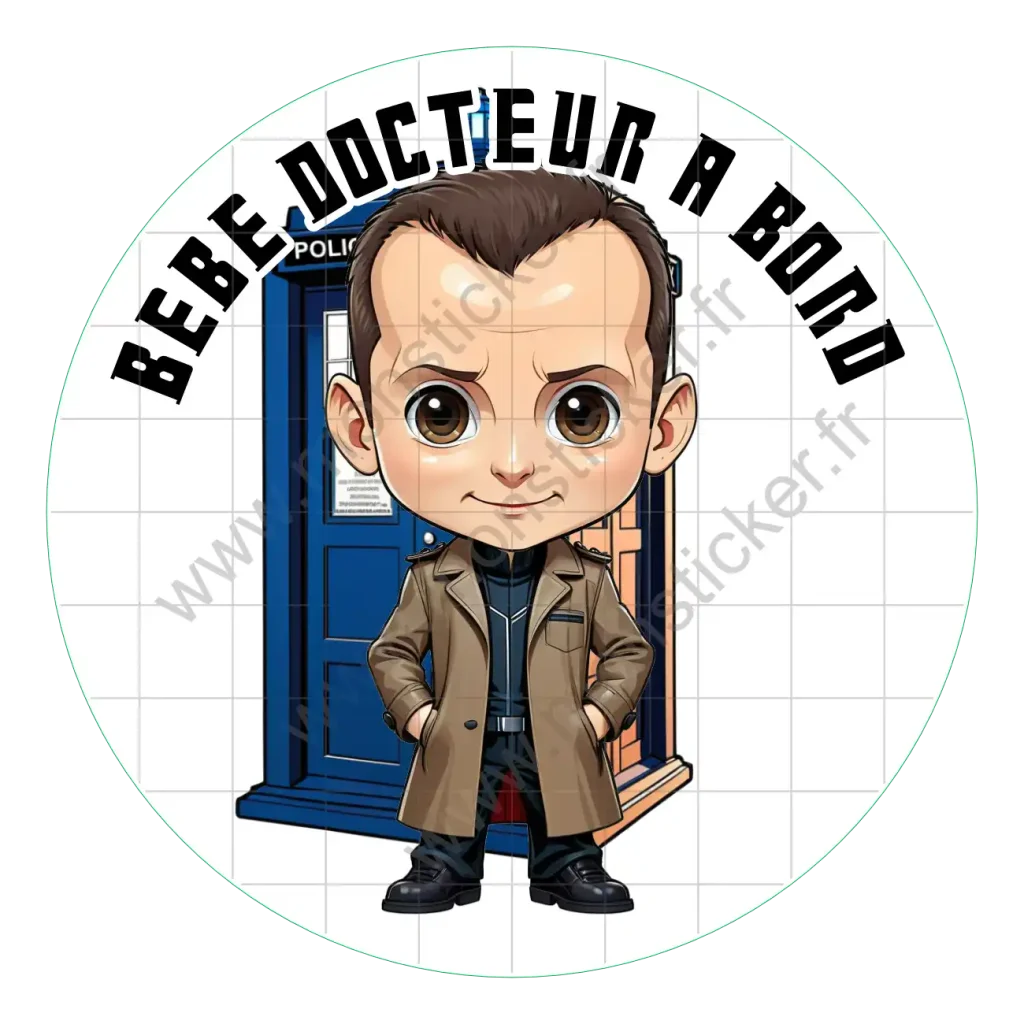 Autocollant Bébé à bord, 9eme Docteur – www.monsticker.fr