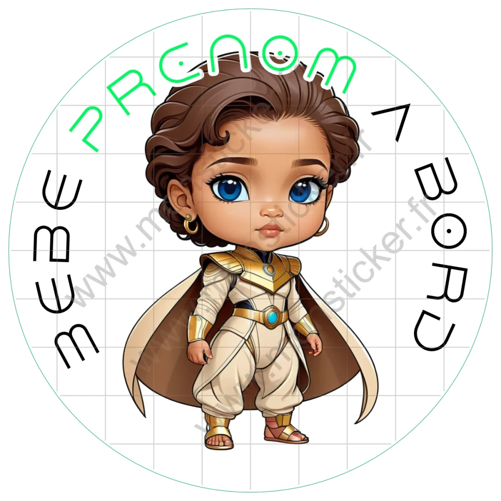 Autocollant Bébé à bord, Chani – www.monsticker.fr